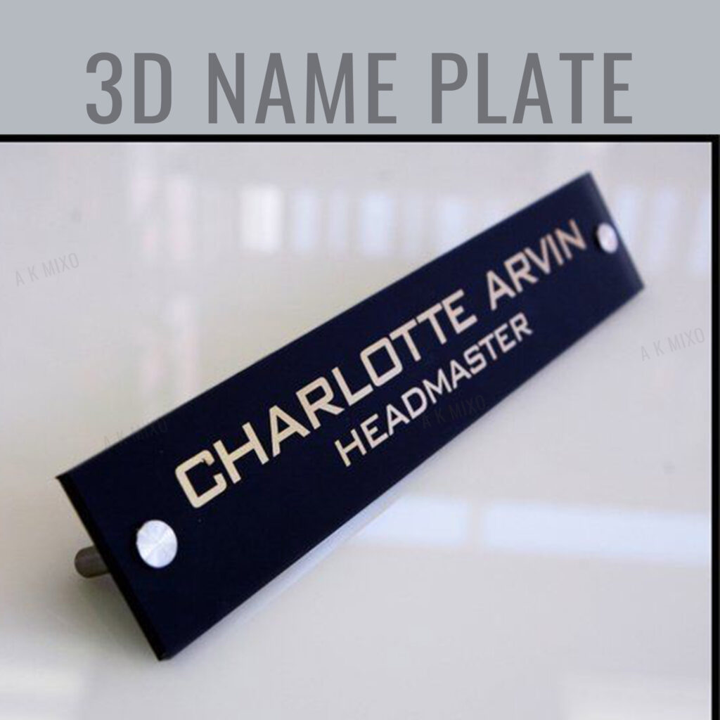 3D Desk Name Plate Plaque Customize - Ak Mixo