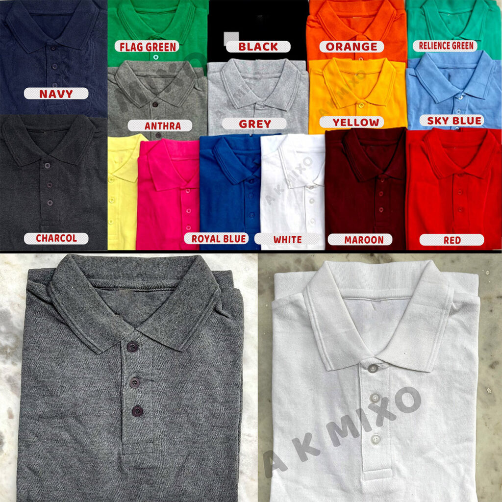 Custom Basic Polo Cotton T-Shirts - Ak Mixo